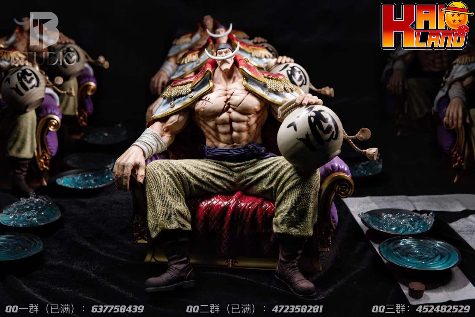 One Piece BT Studio Sitting Five Emperors WhiteBeard Resin Statue ...