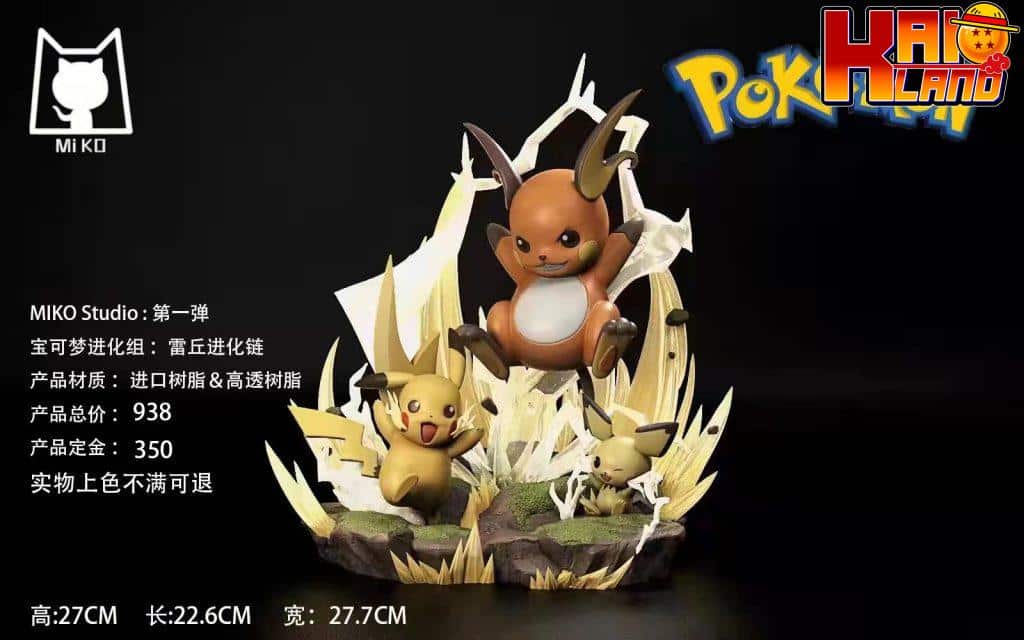 Pokemon MiKo Studio Raichu Diorama Resin Statue - Kaioland