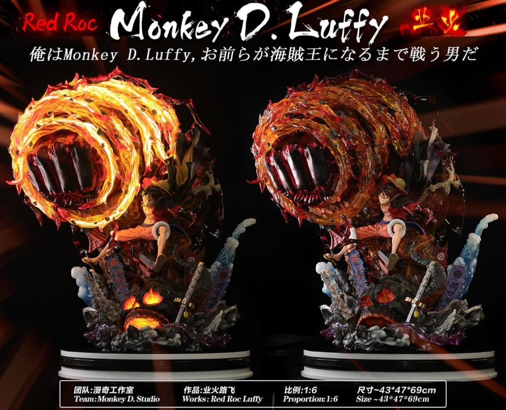 One Piece Monkey D Studio Red Roc Luffy Resin Statue - Kaioland
