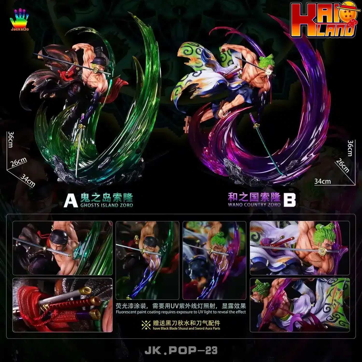 One Piece JacksDo Zoro Studio Ghosts Island And Wano Country Resin ...