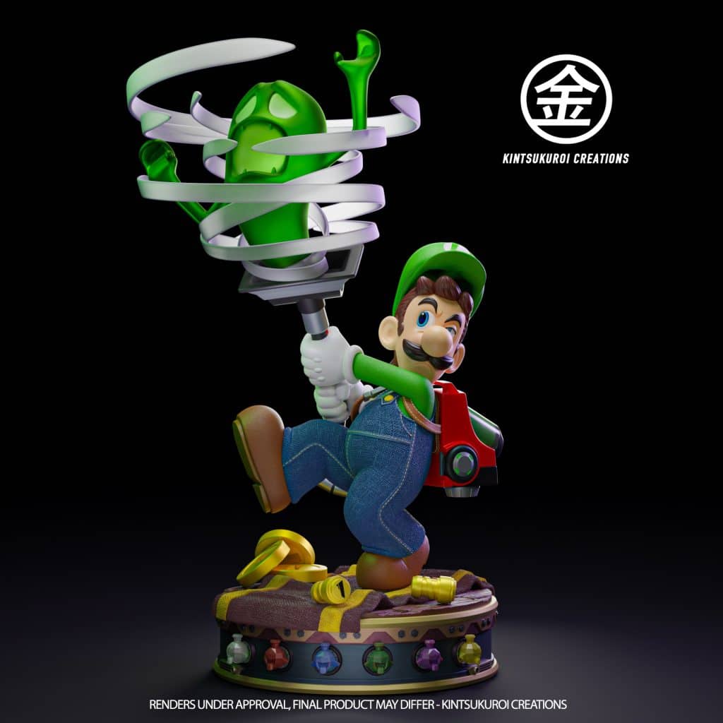 Luigis Manssion 3 Kintsukuroi Creations Luigi Resin Statue - Kaioland