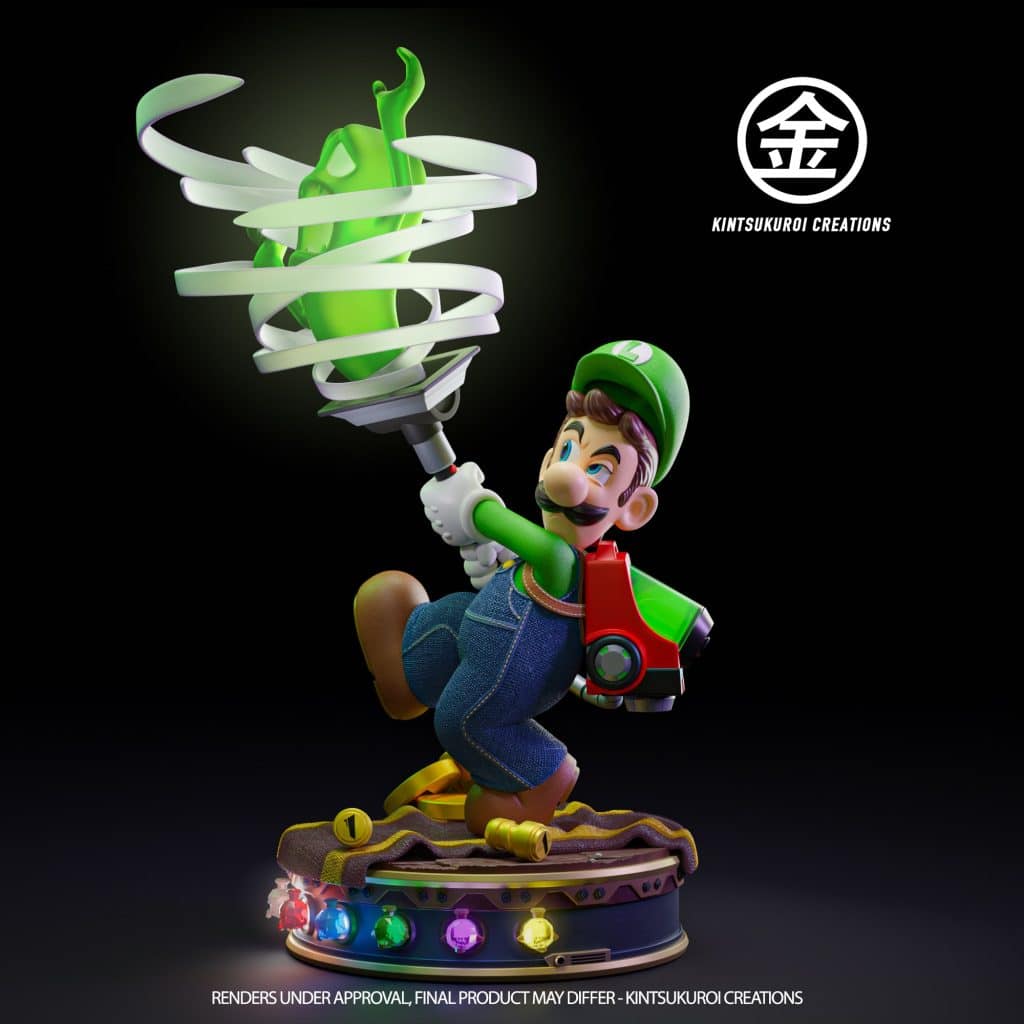 Luigis Manssion 3 Kintsukuroi Creations Luigi Resin Statue - Kaioland