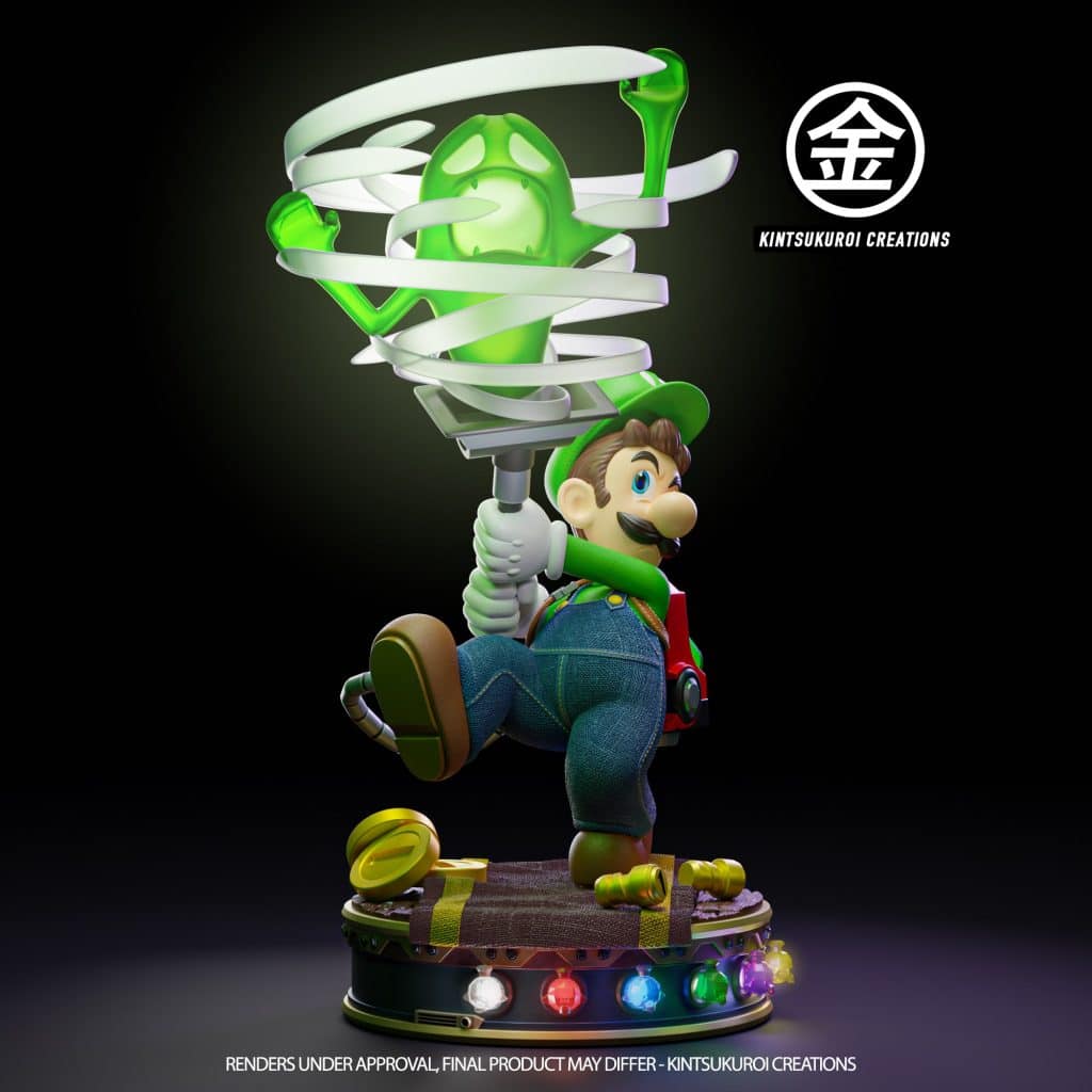 Luigis Manssion 3 Kintsukuroi Creations Luigi Resin Statue - Kaioland