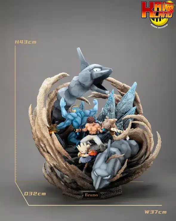 Pokémon Moon Shadow Studio Bruno And Pokémon Resin Statue - Kaioland