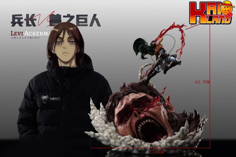 Attack On Titan Player 1 Studio Levi Vs Titan Beast Resin Statue - Kaioland