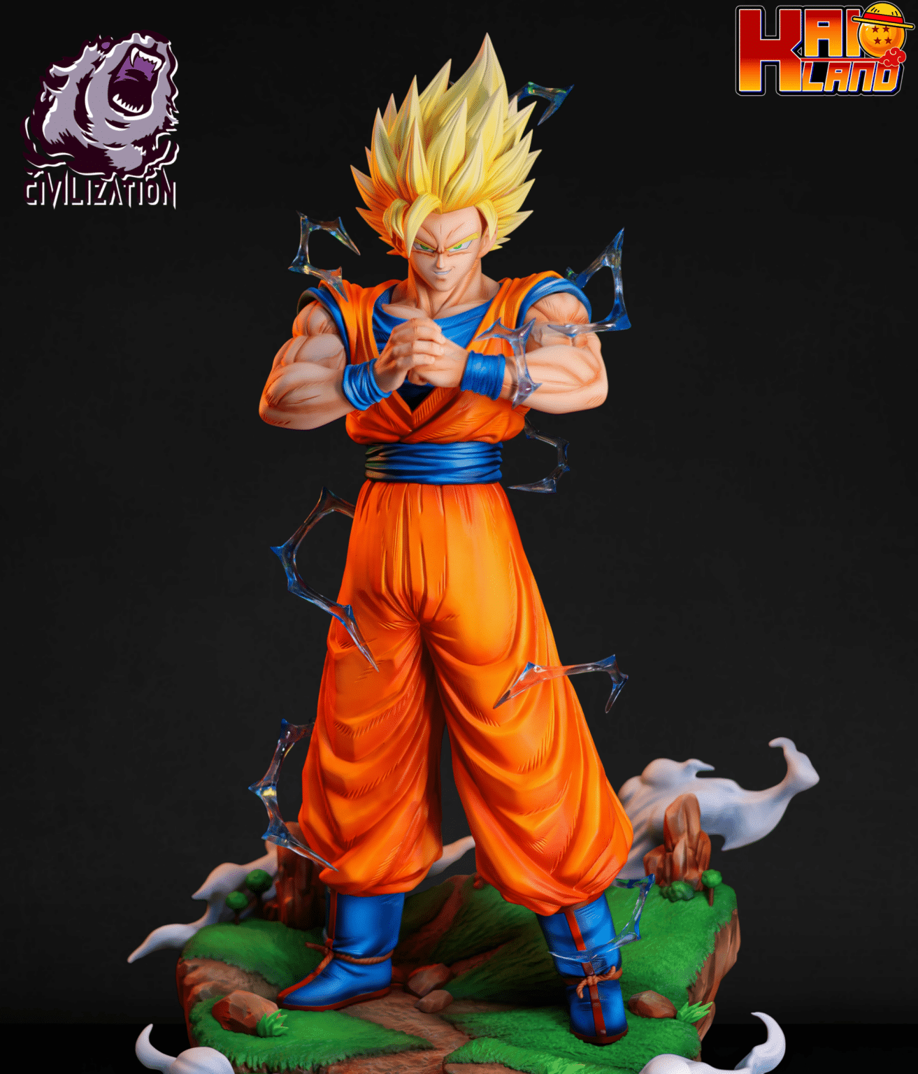 Dragon Ball Civilization Studio Super Saiyan SS2 Resin Statue - Kaioland