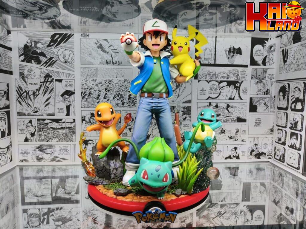 Pokemon Legendary Collectibles Ash Ketchum X Pikachu X Charmander X Squirtle X Bulbasaur Resin ...