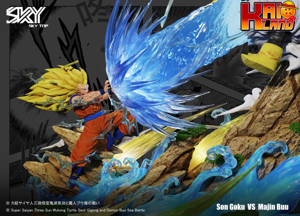 Dragon Ball Sky Top Studio Goku SS3 VS Fat Buu Resin Statue - Kaioland