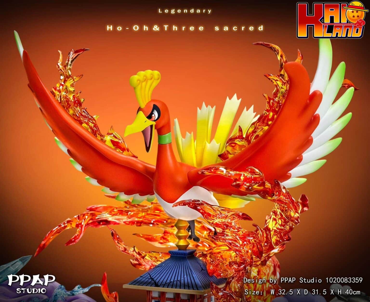 Pokemon PPAP Studio Ho OH X Three Sacred Resin Statue - Kaioland