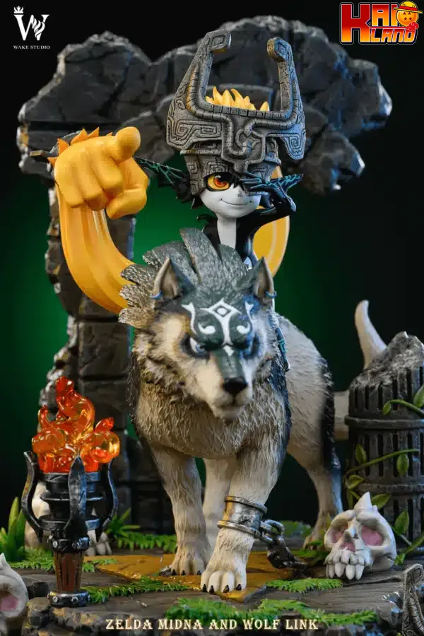 The Legend Of Zelda Wake Studio Wolf Link X Midna Resin Statue - Kaioland