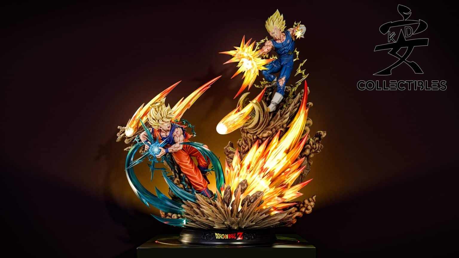 Dragon Ball KD Collectibles SS2 Goku VS SS2 Majin Vegeta Statua in ...