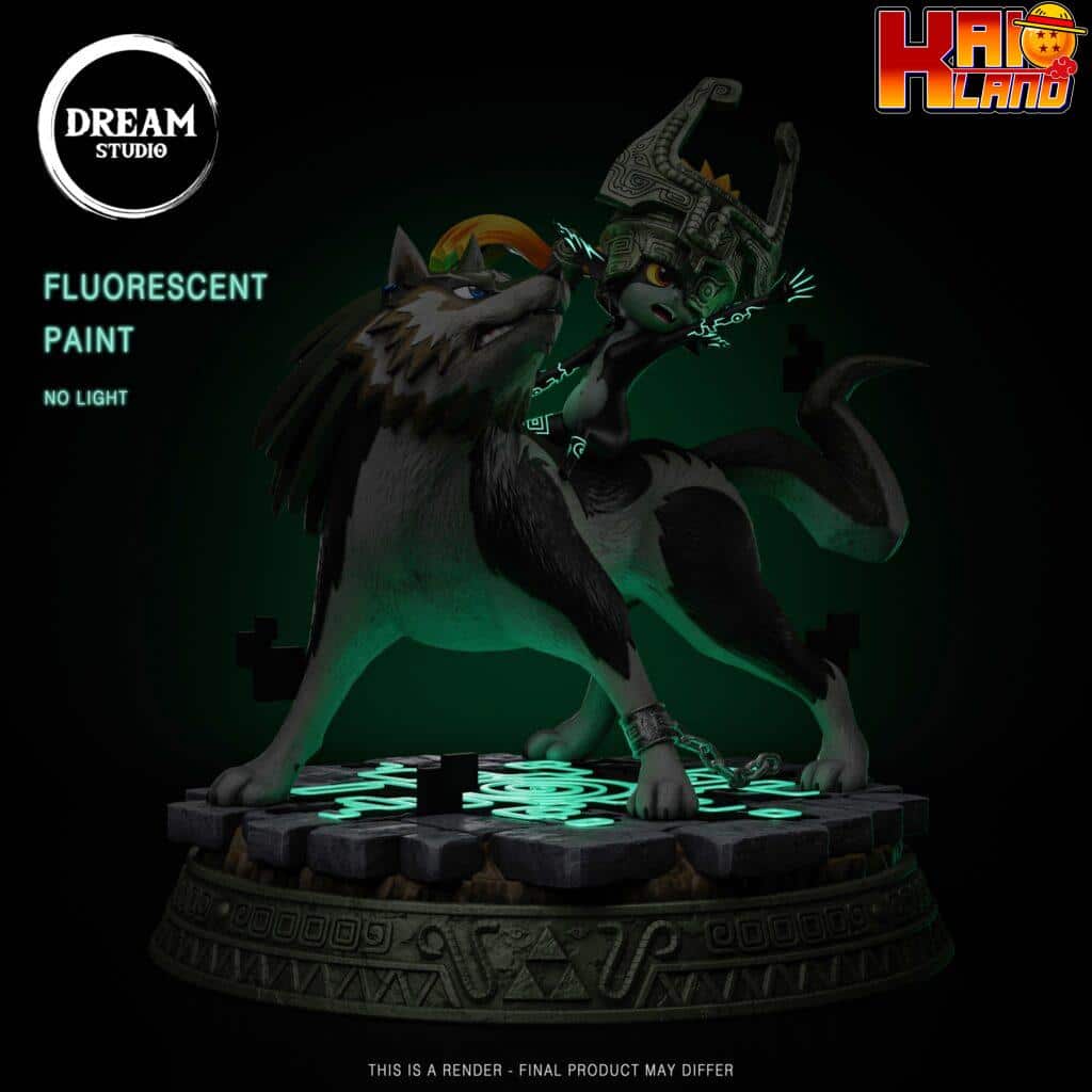 The Legends Of Zelda Dream Studio Wolf Link Midna Resin Statue - Kaioland