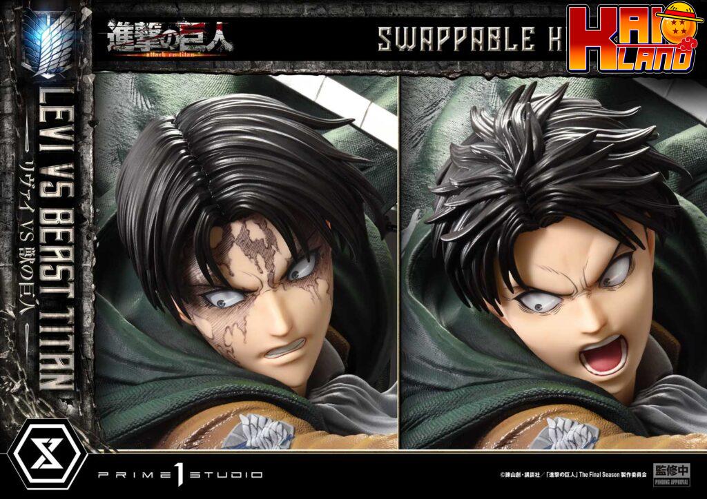 Attack On Titan Prime 1 Studio Levi Vs Beast Titan Licensed Resin ...