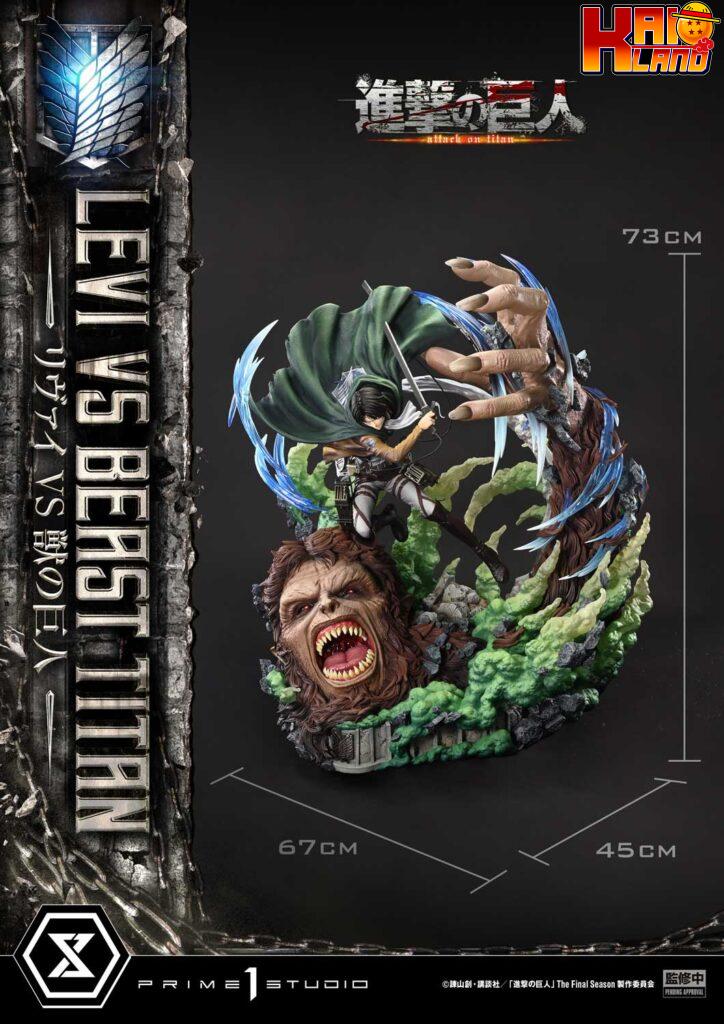 Attack On Titan Prime 1 Studio Levi Vs Beast Titan Licensed Resin ...