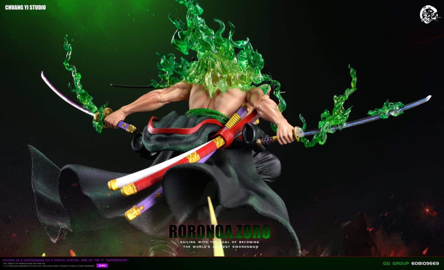 One Piece ChuangYi Studio Purgatory Demon Slash Zoro Resin Statue ...