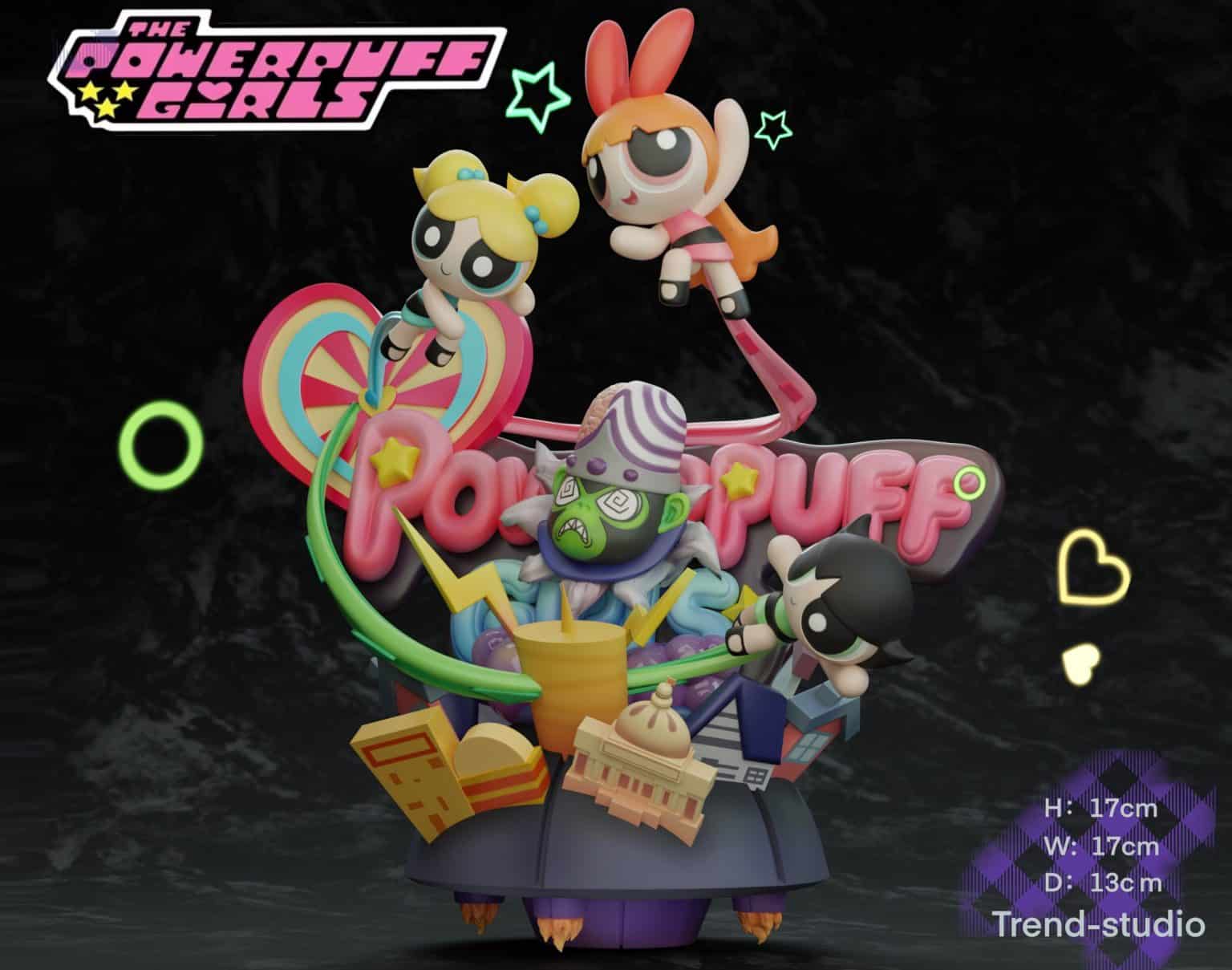 The Powerpuff Chao She Studio Girls VS Mojo Jojo Resin Statue - Kaioland