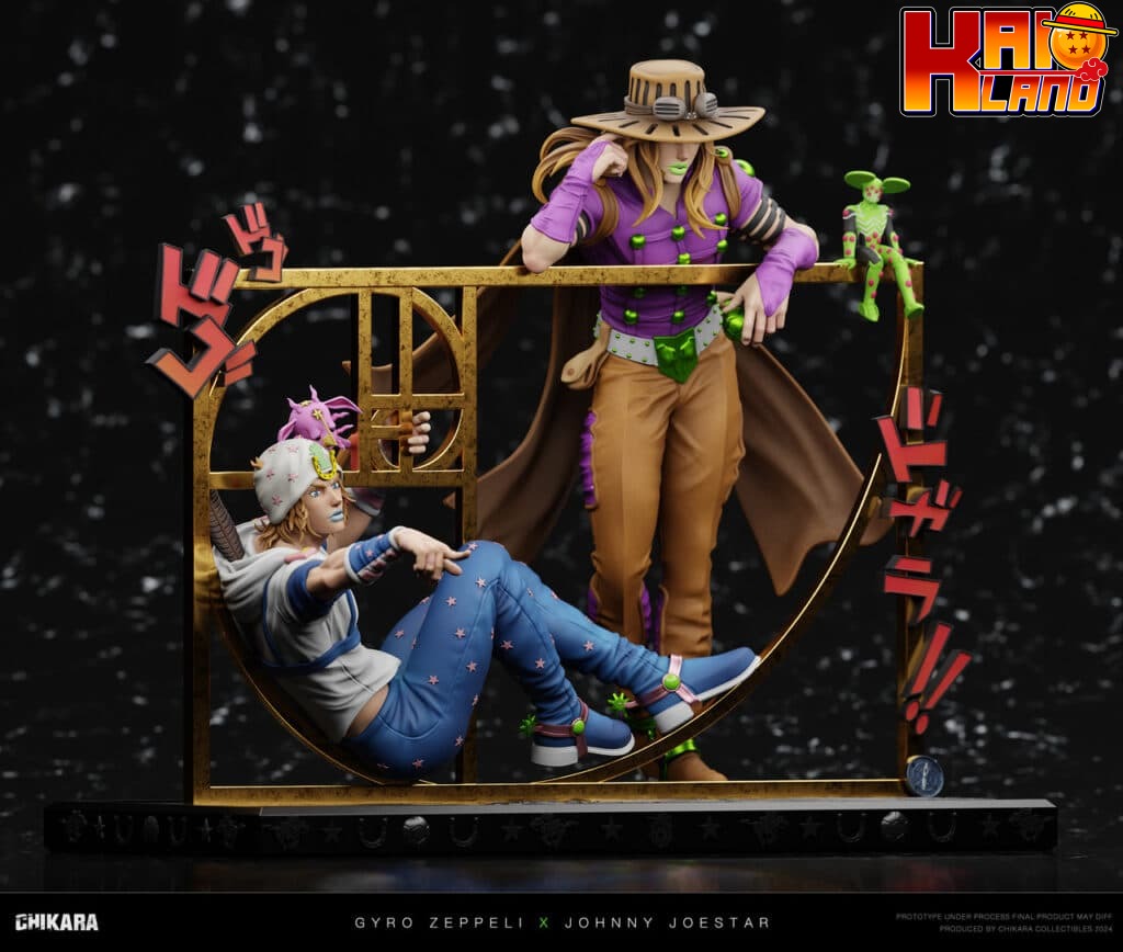 JoJos Bizarre Chikara Studio Gyro Zeppeli X Johnny Joestar Resin Statue ...
