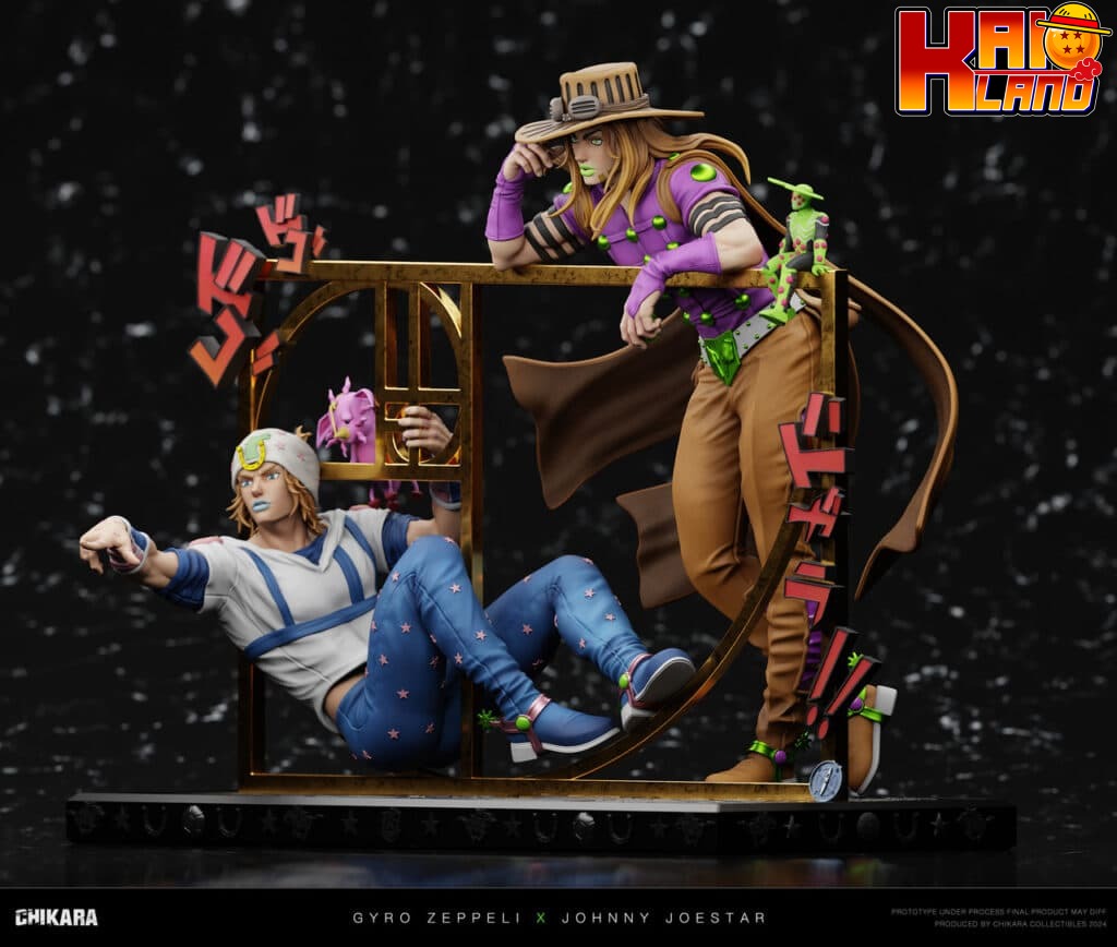JoJos Bizarre Chikara Studio Gyro Zeppeli X Johnny Joestar Resin Statue ...