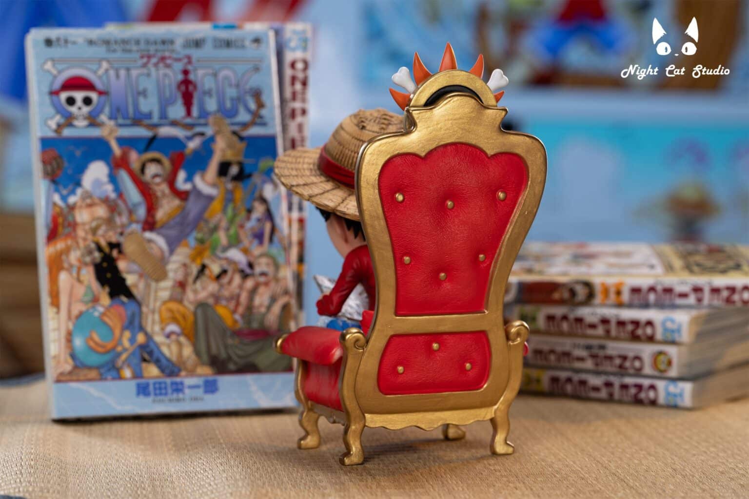 One Piece Night Cat Studio Reading Luffy Resin Statue - Kaioland